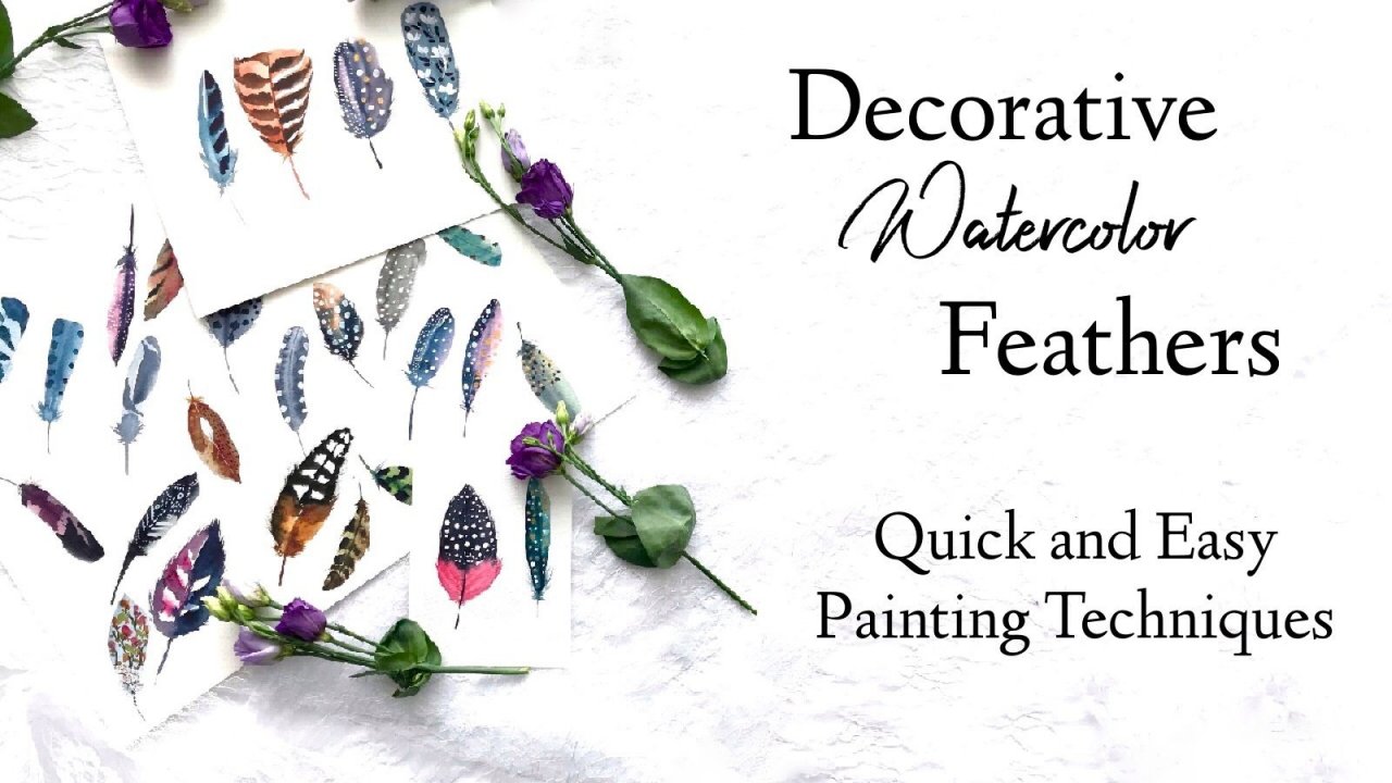Online Course: Decorative Watercolor Feathers: Quick and Easy Painting ...