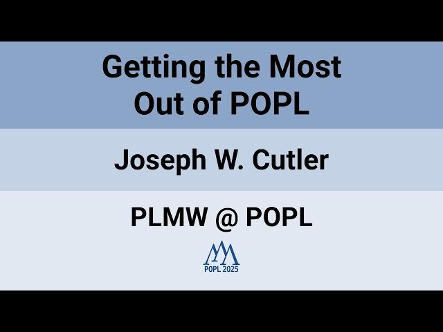Free Video: Getting the Most Out of POPL from ACM SIGPLAN | Class Central