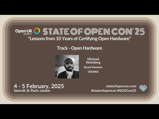 Free Video: Lessons from 10 Years of Certifying Open Hardware from OpenUK | Class Central