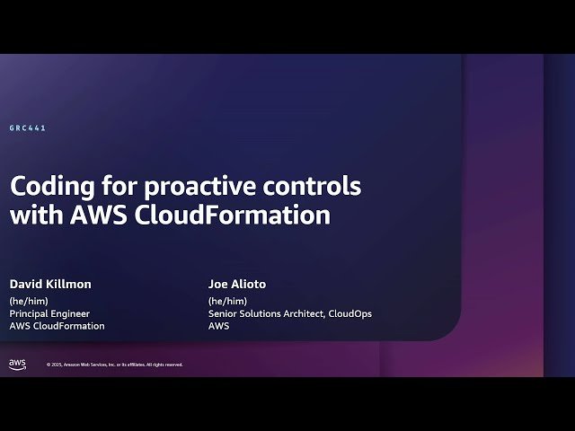 Free Video: Coding for Proactive Controls with AWS CloudFormation from AWS Events | Class Central
