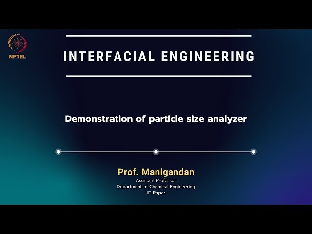 Free Video: Demonstration of Particle Size Analyzer Using Laser Diffraction Technique from NPTEL ...