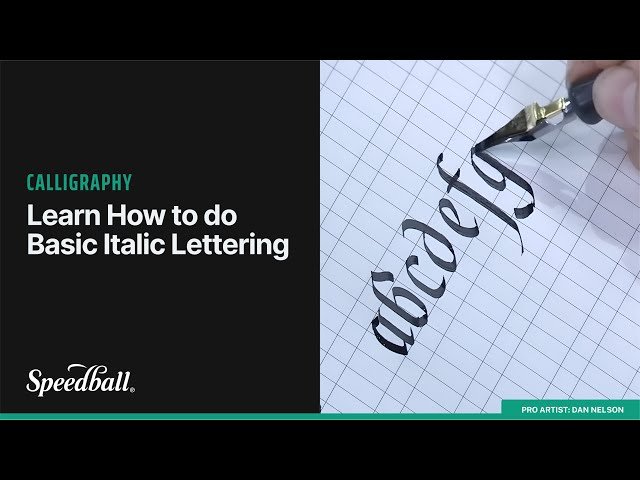 Free Video: Learn How to Do Basic Italic Lettering from SpeedballArt ...