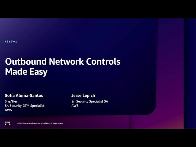 Free Video: Outbound Network Controls Made Easy - AWS Network Firewall ...