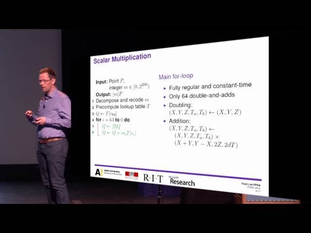 Conference Talks Talk Fourq On Fpga New Hardware Speed Records For Elliptic Curve