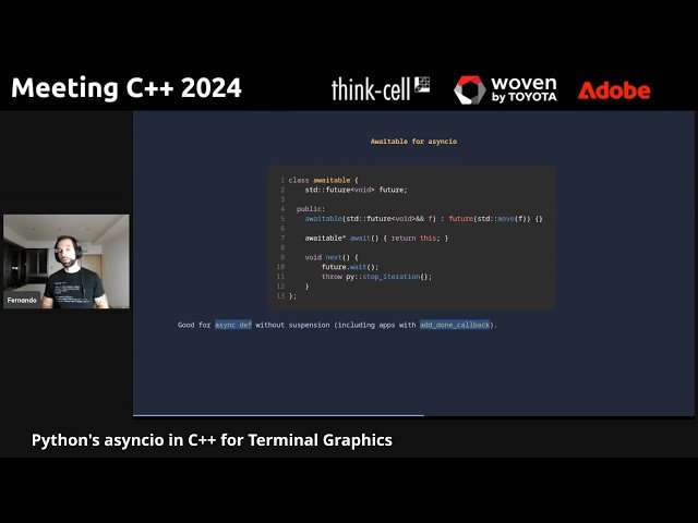 Free Video: Python's asyncio in C++ for Terminal Graphics from Meeting Cpp | Class Central