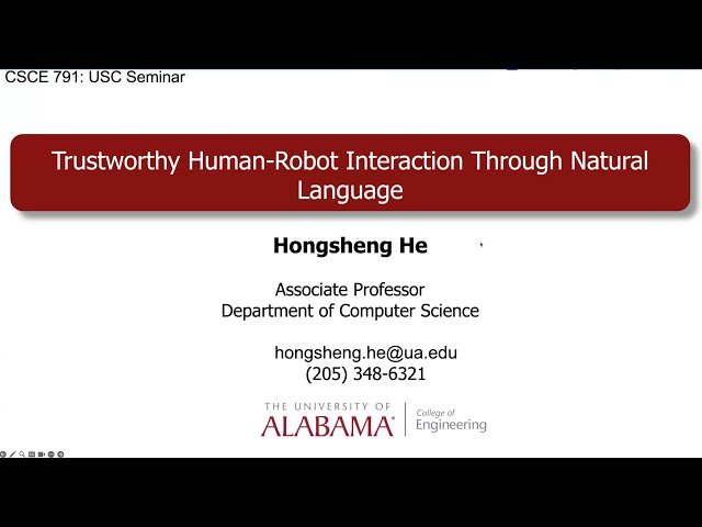 Free Video: Trustworthy Human-Robot Interaction Through Natural ...