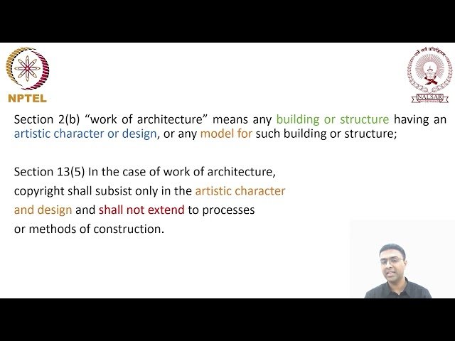 Free Video: Architectural Works and Copyright Protection in Building Design from NPTEL-NOC IITM ...