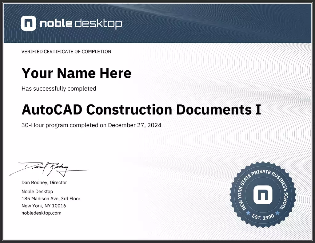 Online Course: AutoCAD Construction Documents I (Self-Paced) from Noble ...