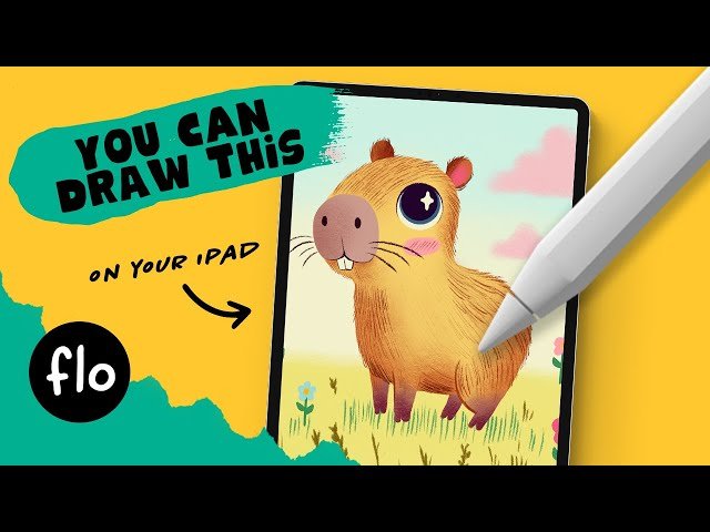 Free Video: How to Draw a Cute Capybara in Procreate - Easy Step-by-Step Tutorial from Art with ...