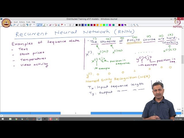Free Video: Recurrent Neural Networks Part 1 - Lecture 29 from NPTEL-NOC IITM | Class Central