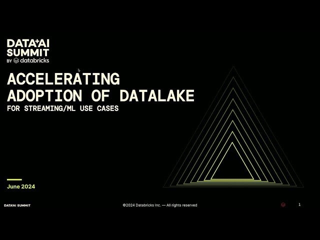 Free Video: Accelerating Adoption of Data Lake for Streaming and Machine Learning Use Cases from ...