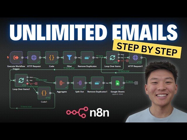 Free Video: Step by Step - Scrape Unlimited Emails for FREE with n8n from Nate Herk | AI ...