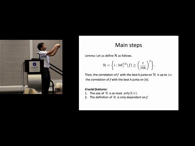IEEE FOCS: Foundations of Computer Science Talk: Junta Correlation Is ...