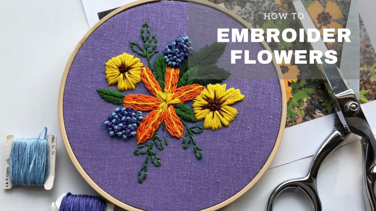 Online Course: Creative Hand Embroidery- Learn How to Embroider Flowers ...