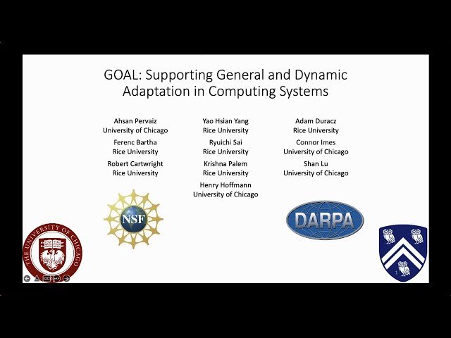 Free Video: Supporting General and Dynamic Adaptation in Computing Systems from ACM SIGPLAN ...