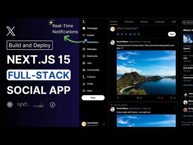 Free Video: Building a Full-Stack Social Media App with Next.js, MySQL, and Socket.io - Real ...