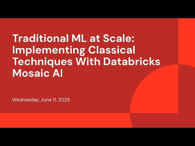 Free Video: Traditional ML at Scale - Implementing Classical Techniques With Databricks Mosaic ...