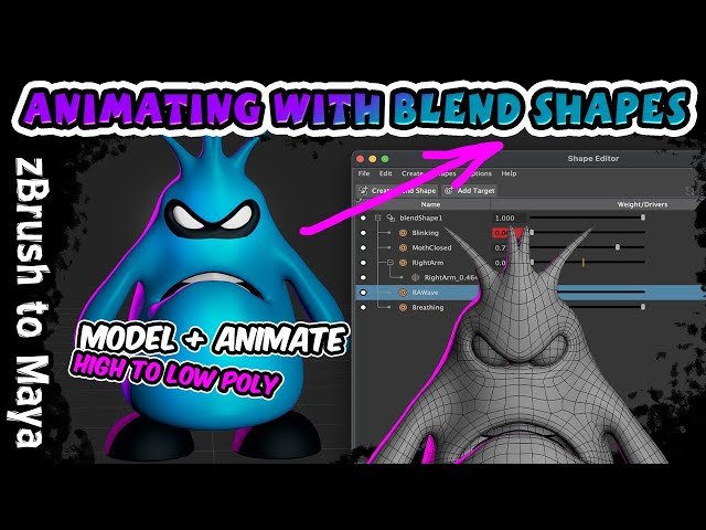 Free Video: Animating with BlendShapes in Maya and zBrush Custom Character from Alan Balodi - 3D ...