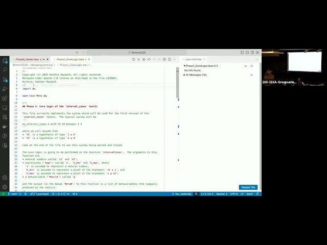 Free Video: Metaprogramming in Lean - Talk 2 from Simons Foundation | Class Central