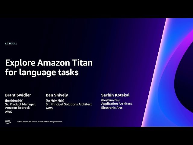 Free Video: Explore Amazon Titan for Language Tasks - Text Generation, Classification, and ...