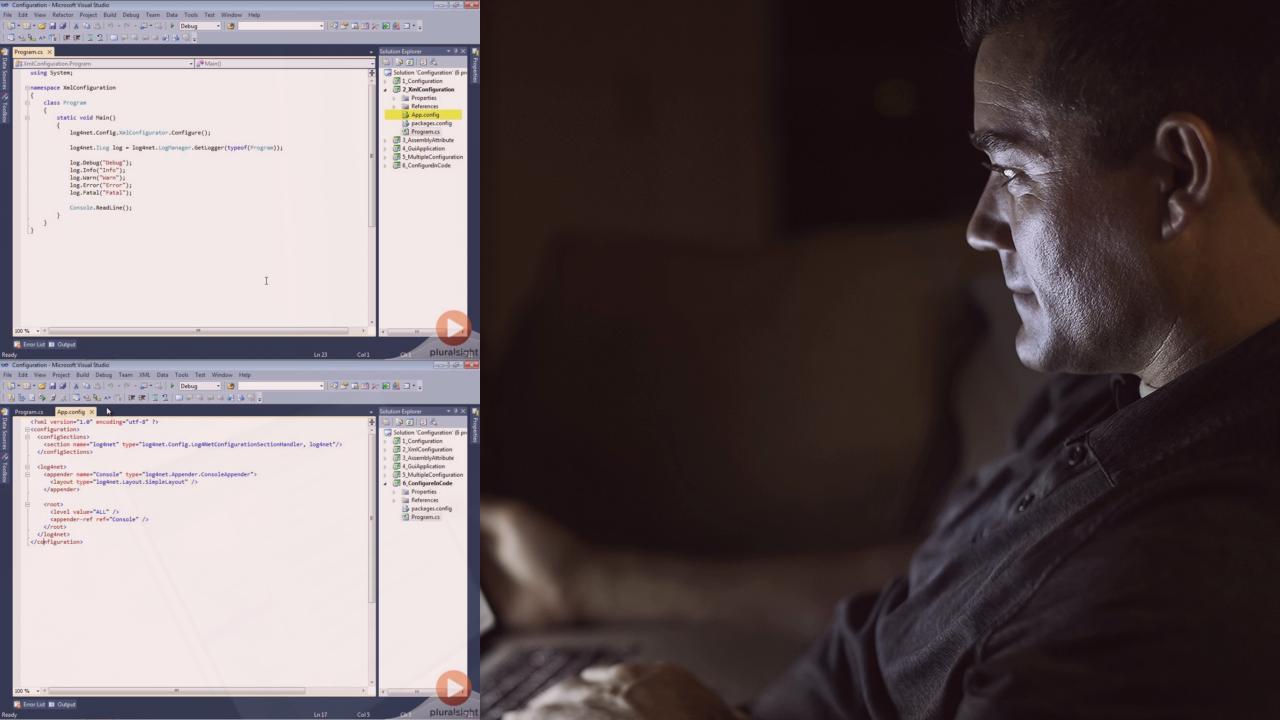 Online Course: Application Instrumentation using log4net from Pluralsight | Class Central