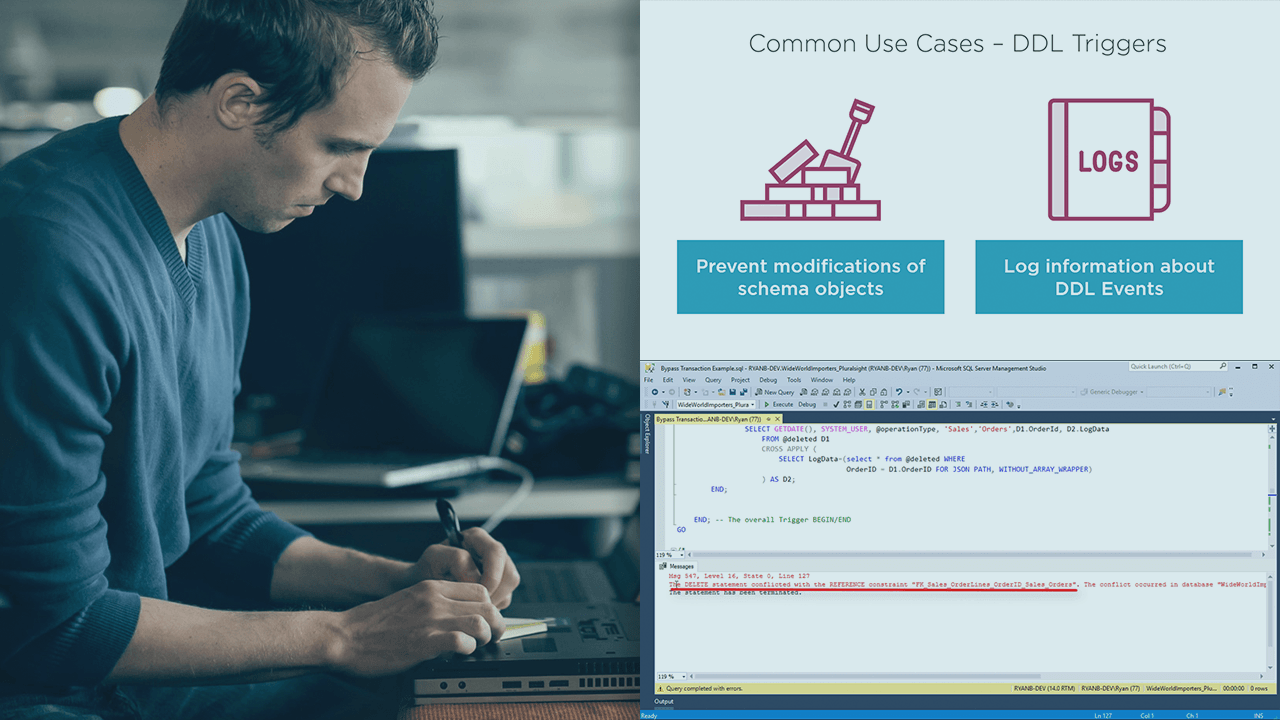 Online Course Programming Sql Server Database Triggers And Functions From Pluralsight Class
