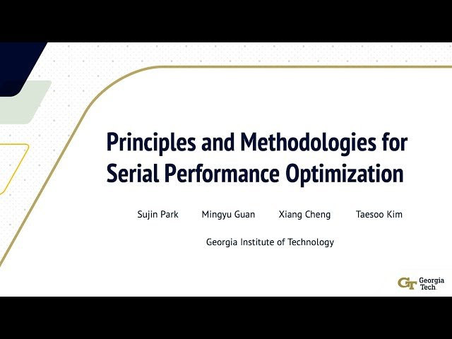 Free Video: Principles and Methodologies for Serial Performance Optimization from USENIX | Class ...
