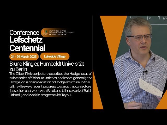 Free Video: Around the Zilber-Pink Conjecture from IMSA | Class Central