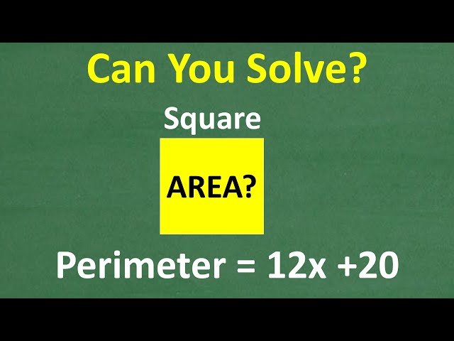 Free Video: Finding the Area of a Square Using Perimeter - Basic Algebra and Geometry Problem ...