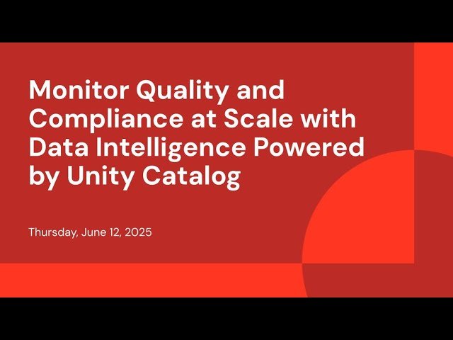 Free Video: Monitor Quality and Compliance at Scale with Data Intelligence Powered by Unity ...