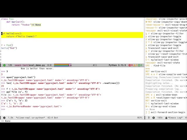 Free Video: Swanky Python - Interactive Development for Python from EmacsConf and Emacs hangouts ...