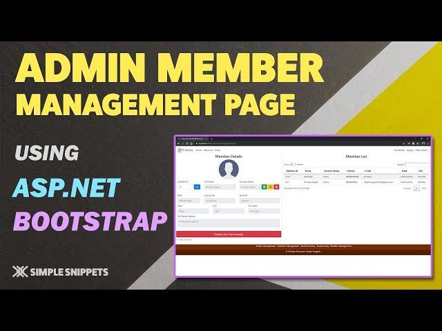 Free Video: Designing Admin Member Management Page in ASP.NET with Bootstrap Styling from Simple ...