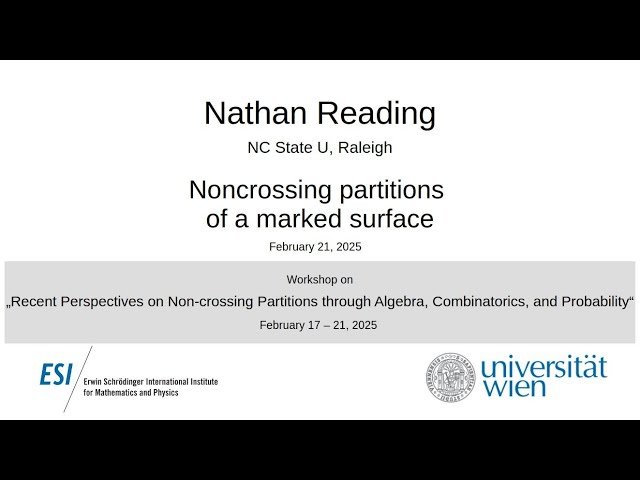 Free Video: Noncrossing Partitions of a Marked Surface from Erwin ...