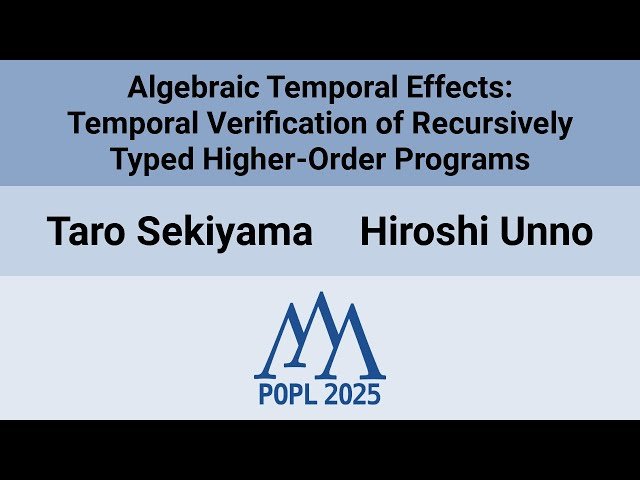 Free Video: Algebraic Temporal Effects: Temporal Verification of ...