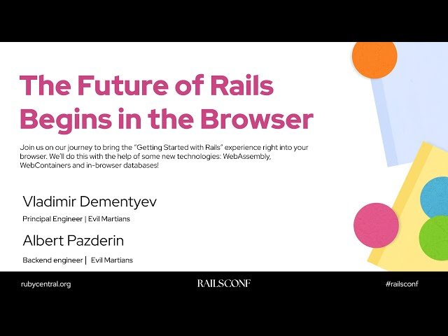 Free Video: The Future of Rails Begins in the Browser from Confreaks | Class Central