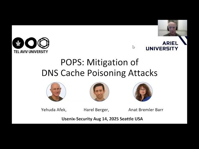 Free Video: POPS - From History to Mitigation of DNS Cache Poisoning Attacks from USENIX | Class ...