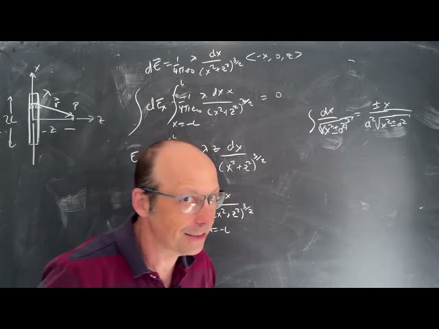 Free Video: Introduction to Electrodynamics - Calculating the Electric Field Due to a Line ...