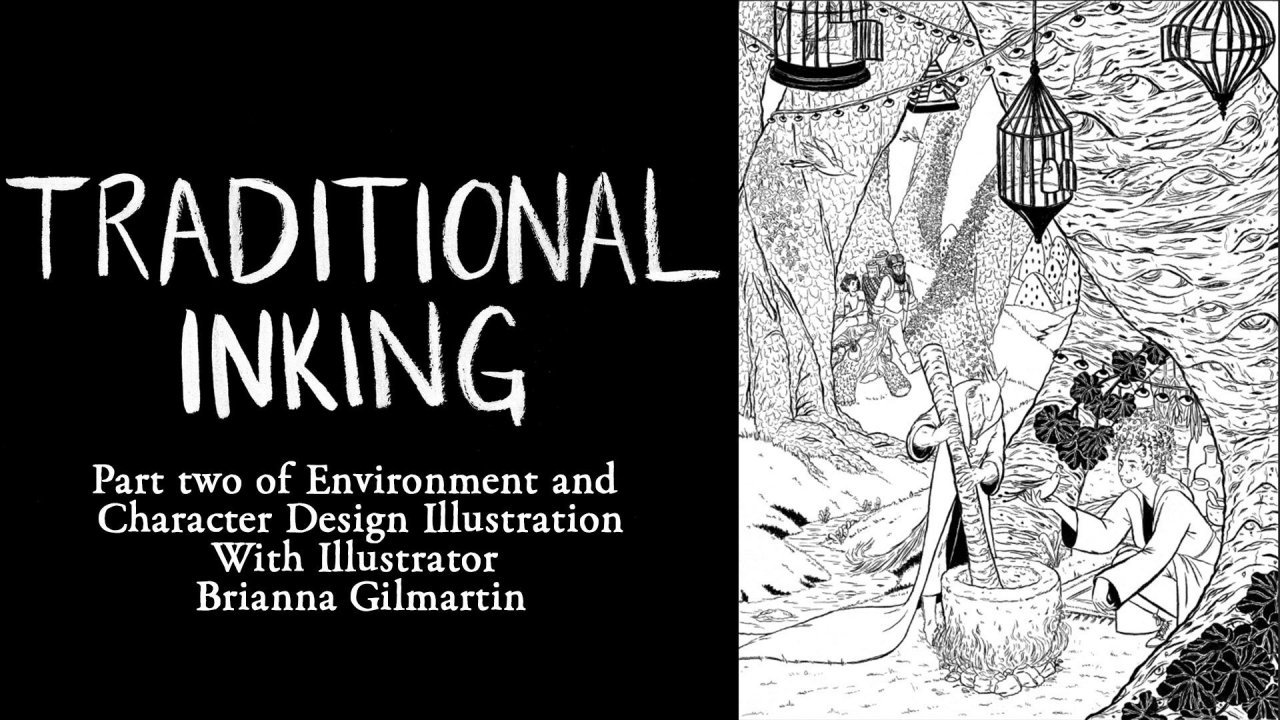 Online Course: Traditional Inking: Part 2 of Environment and Character ...