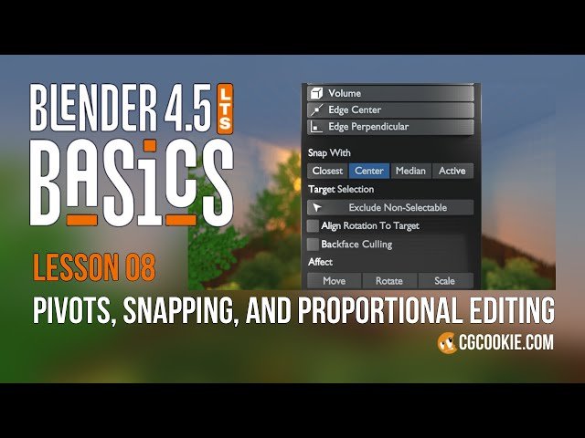 Free Video: Blender 4.5 Basics - Pivots, Snapping, and Proportional Editing - Part 8 from CG ...