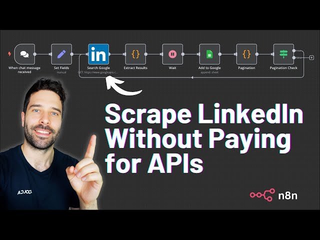 Free Video: How to Scrape LinkedIn Without Paid APIs Using n8n from Bart Slodyczka | Class Central