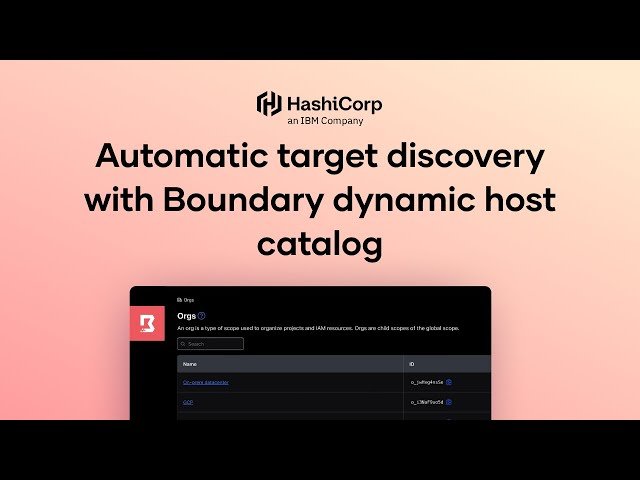Free Video: Automatic Target Discovery with Boundary Dynamic Host Catalog from HashiCorp | Class ...