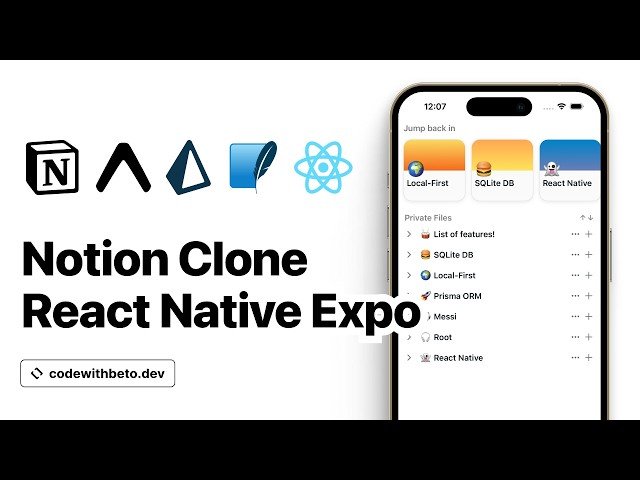Free Video: Building a Notion Clone with React Native Expo and Prisma - Local-First Tutorial ...
