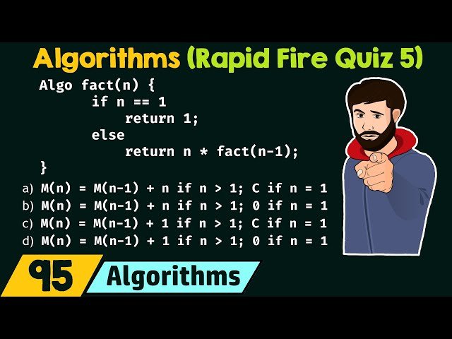 Free Video: Algorithms - Rapid Fire Quiz 5: Solving Recurrences Using the Substitution Method ...